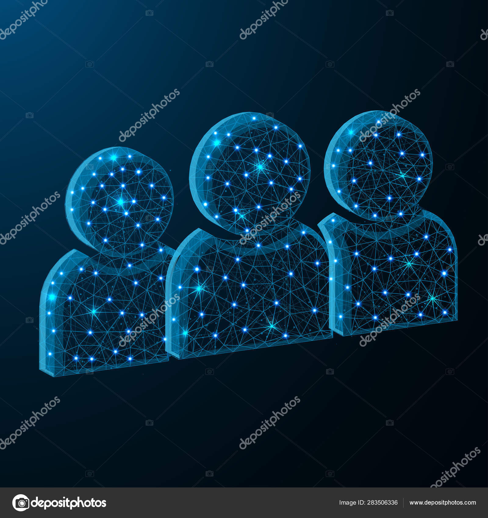 Users symbol low poly design, team polygonal style, vector illustration ...