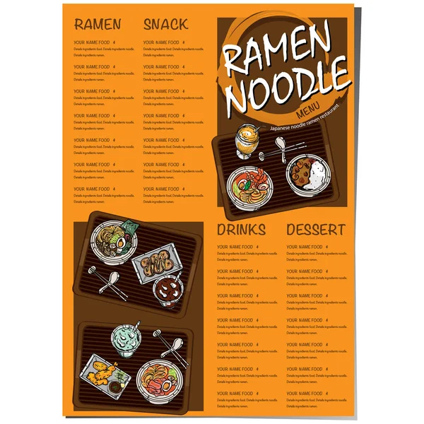 Menu Ramen Noodle Japanese Template Design Stock Vector Image by ...