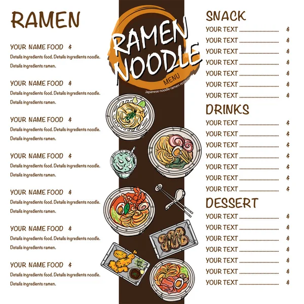 Menu Ramen Noodle Japanese Template Design Stock Vector Image by ...