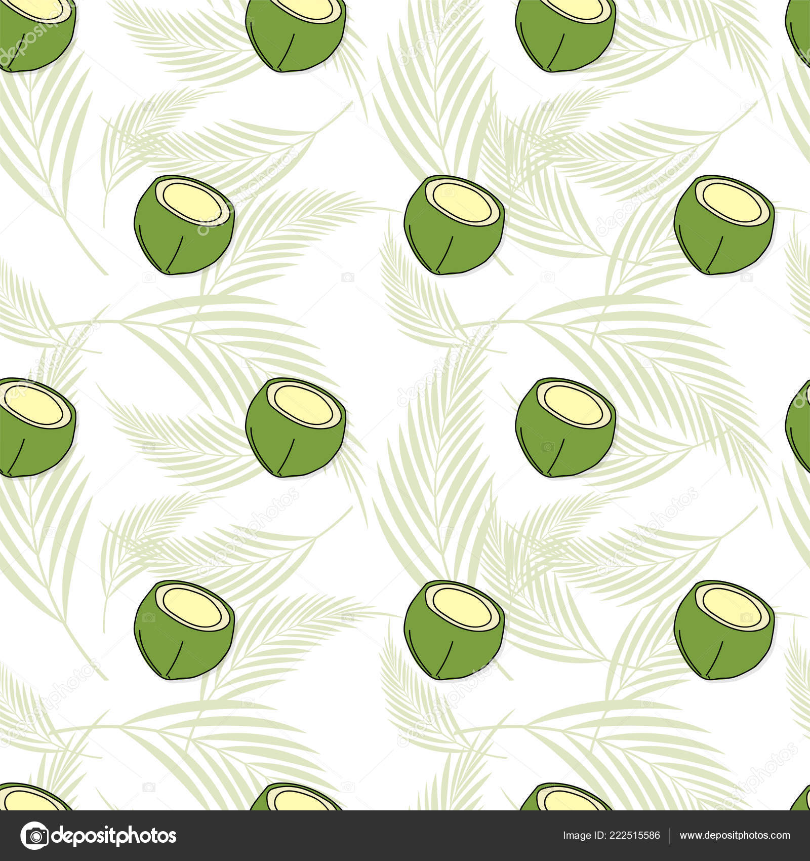Fruit Pattern Background Graphic Coconut Stock Vector Image by ...