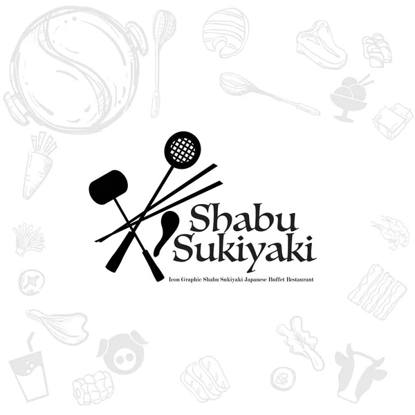 Logo Shabu Sukiyaki Ikon Grafis Restoran Prasmanan Jepang Vektor Stok ...