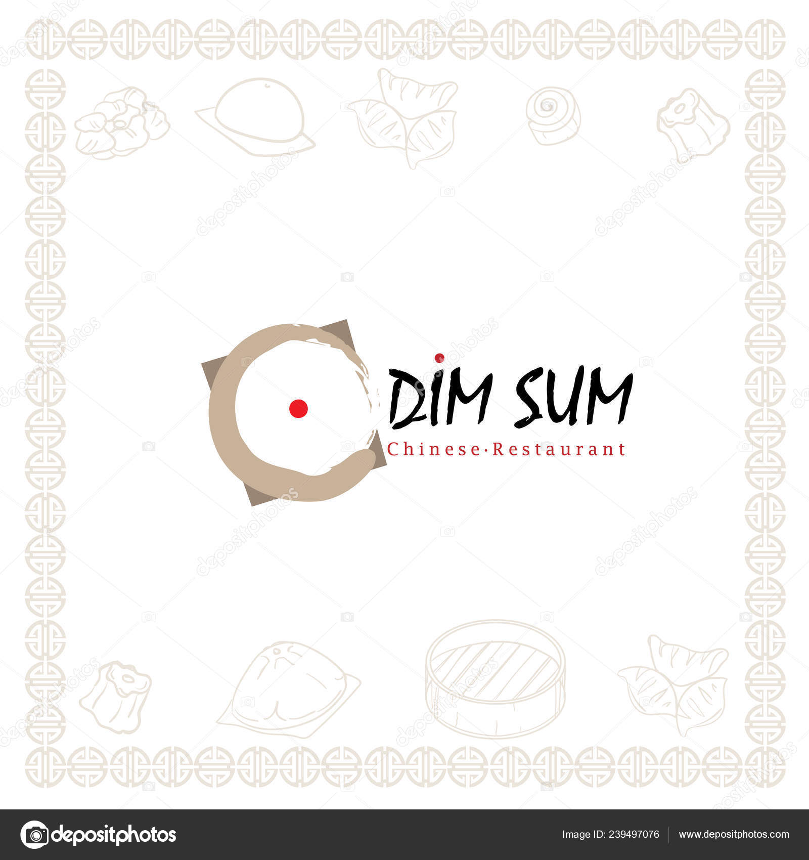 Dim Sum Chinese Restaurant Food Logo Symbol Graphic Stock Vector Image ...
