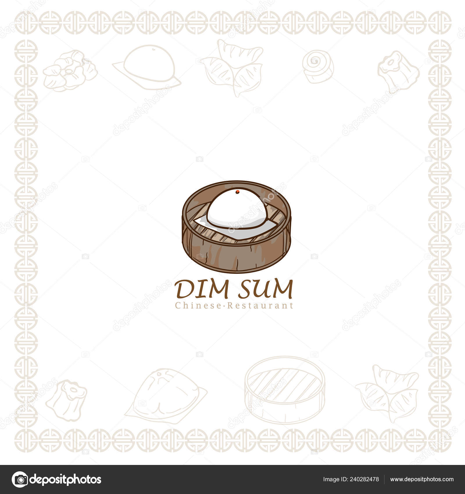 Dim Sum Chinese Restaurant Food Logo Symbol Graphic Stock Vector by ...