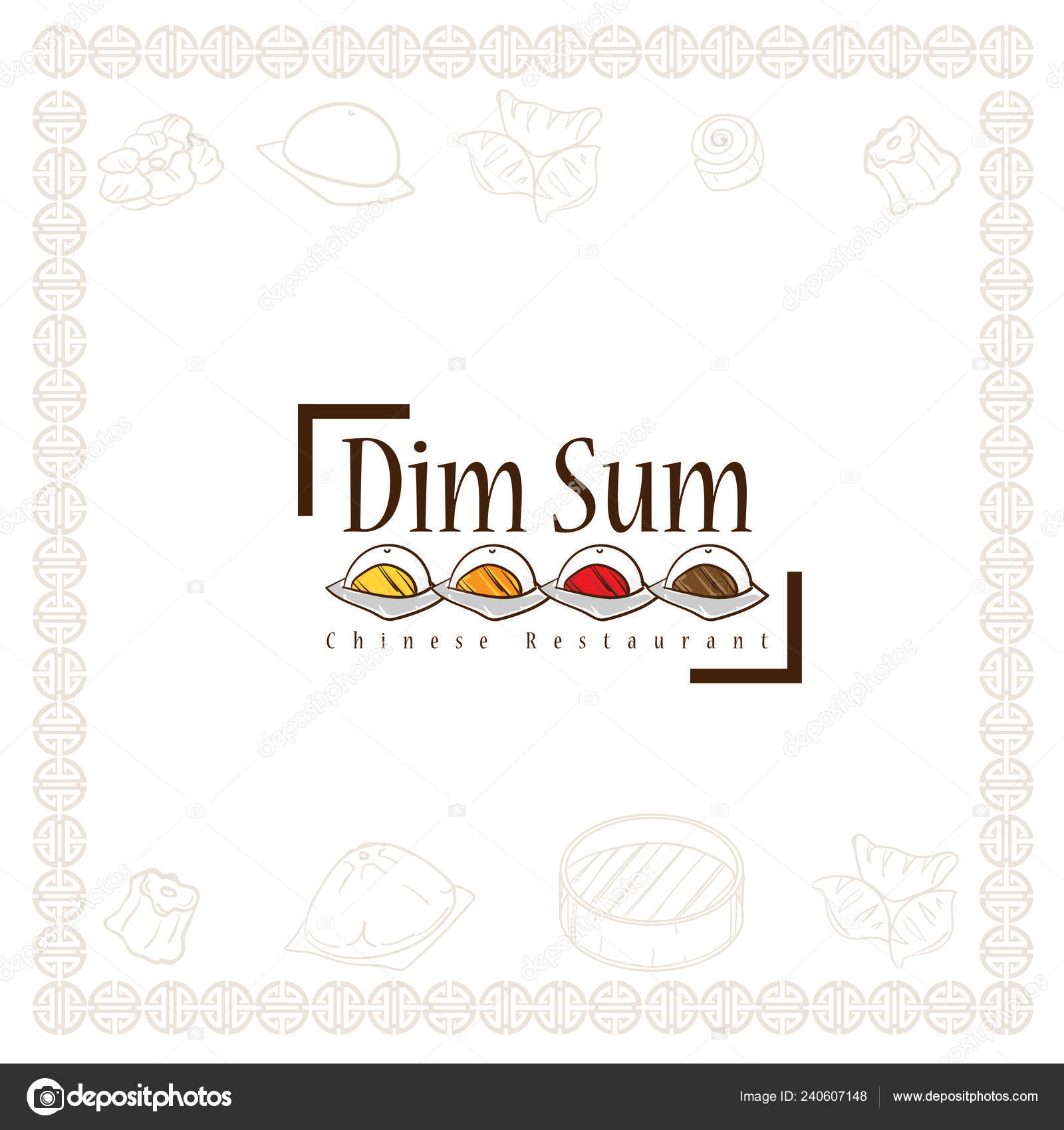 Dim Sum Chinese Restaurant Food Logo Symbol Graphic Stock Vector Image ...