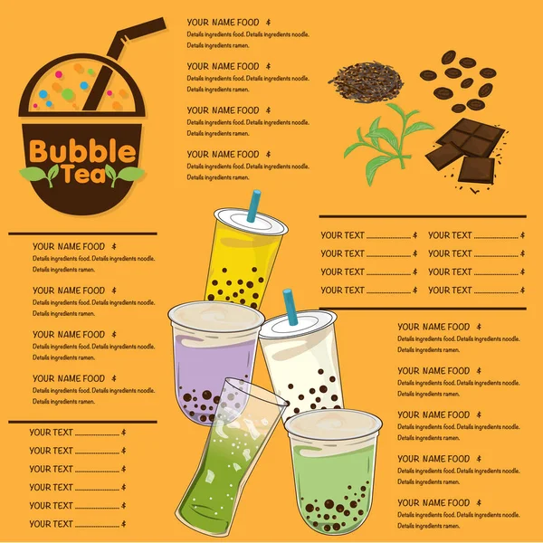 Bubble Tea Menu Graphic Template Stock Vector by ©foontntd 270962074
