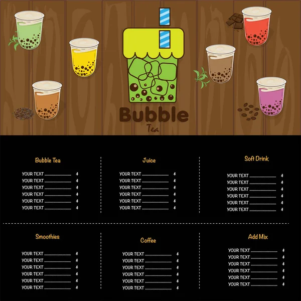 Bubble Tea Menu Graphic Template Stock Vector Image by ©foontntd #276035700