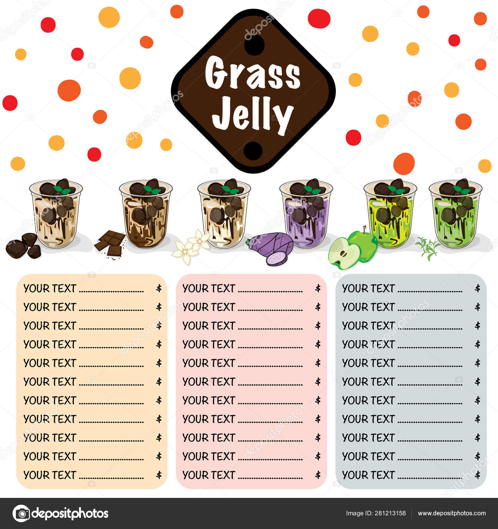 Menu Grass Jelly Graphic Template Stock Vector Image by ©foontntd ...