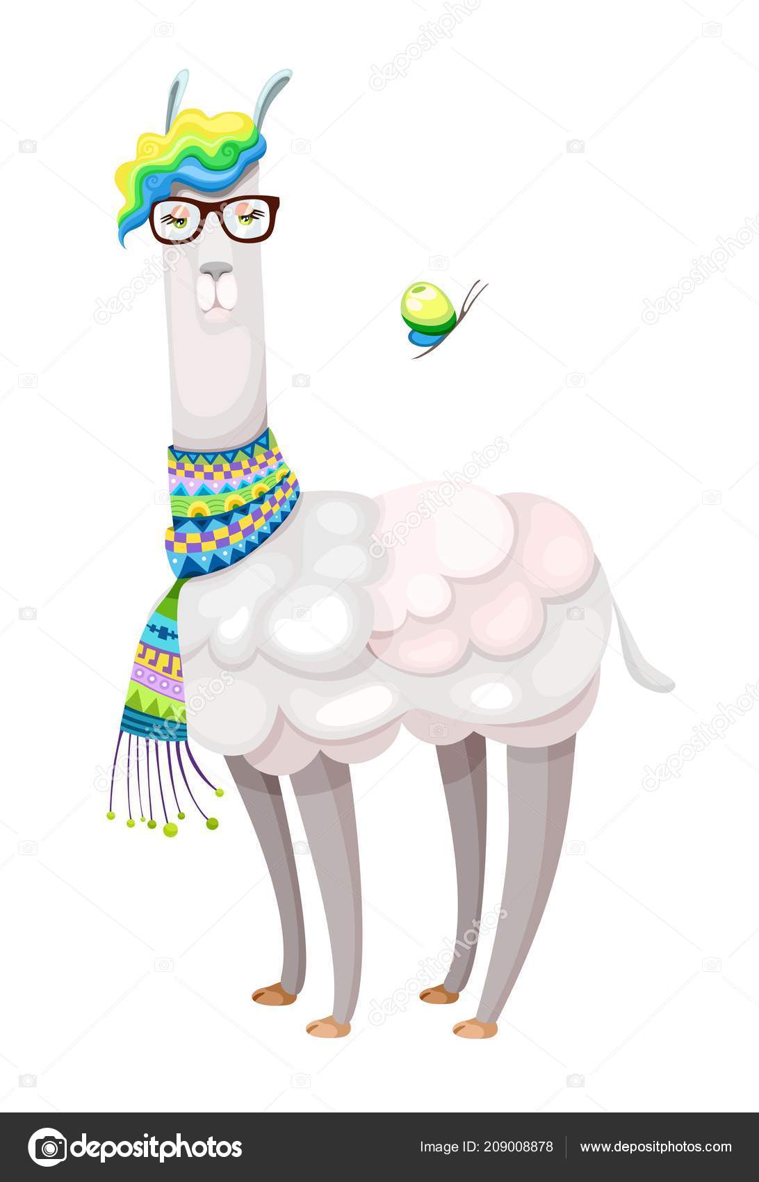 Cute Lama Vector Illustration Stock Vector by ©nem44a 209008878