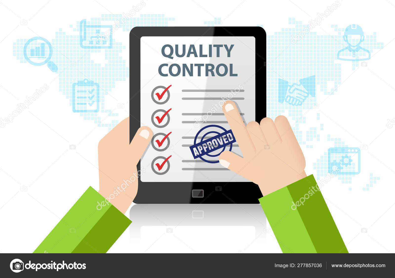 Quality Control Approval Tablet White Background Stock Photo by ...