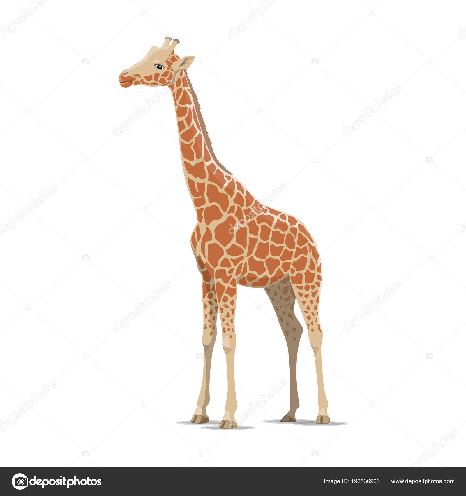 Jirafa vector animal salvaje aislado icono Vector de stock #196536906 ...