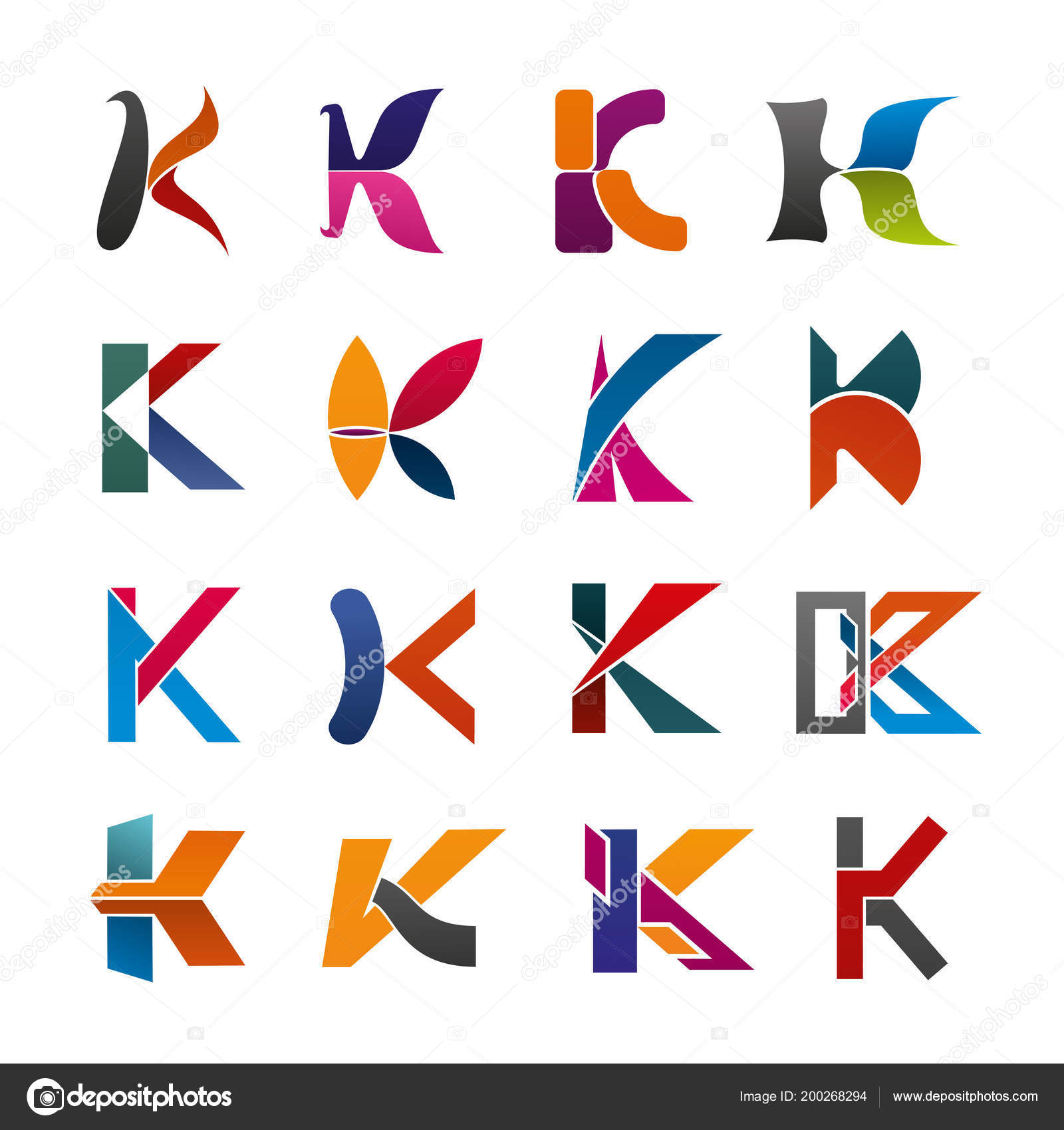 Letter K icon of abstract alphabet font design ⬇ Vector Image by ...