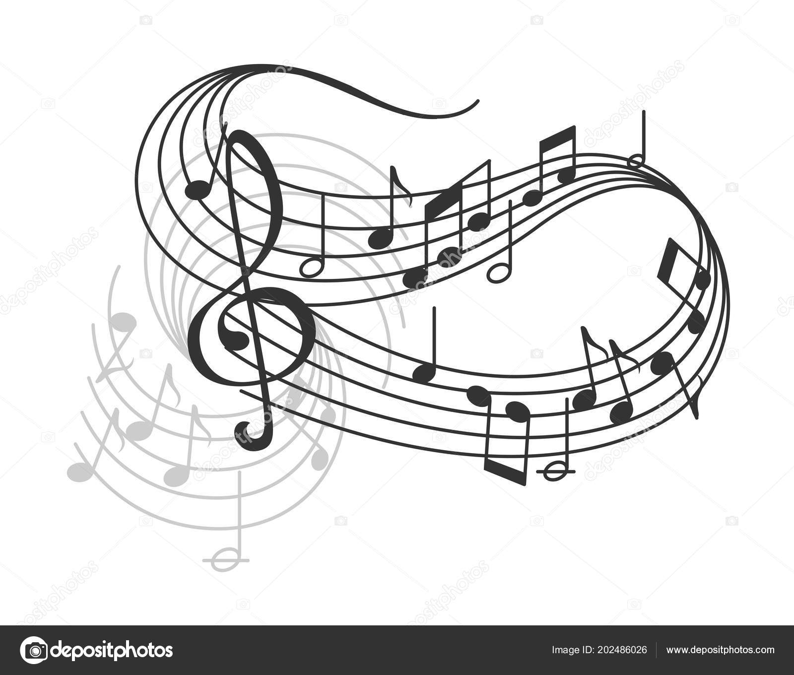Vector music notes on staff poster Stock Vector by ©Seamartini 202486026