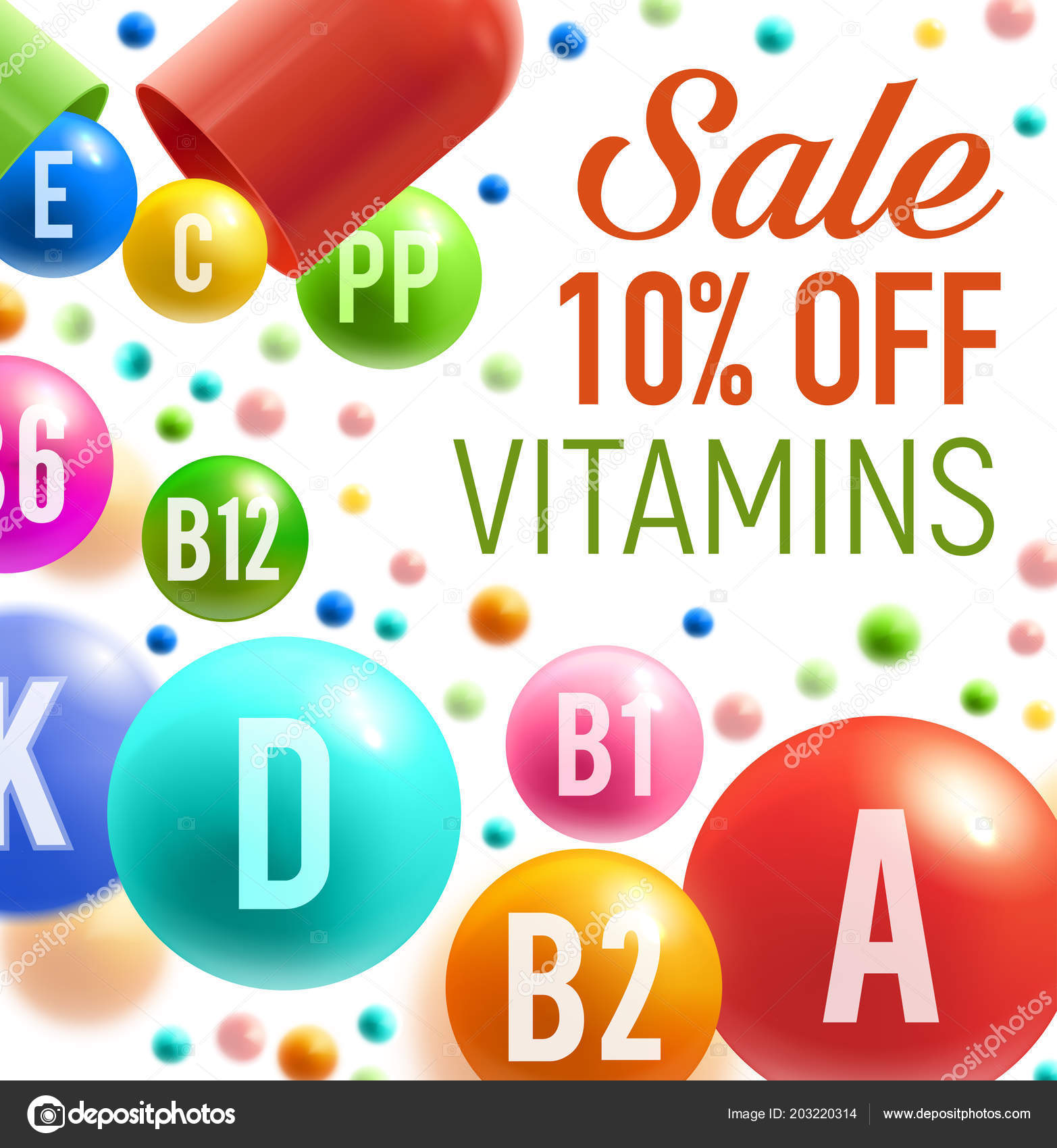 Vector poster for vitamins and multivitamins sale Stock Vector Image by ...