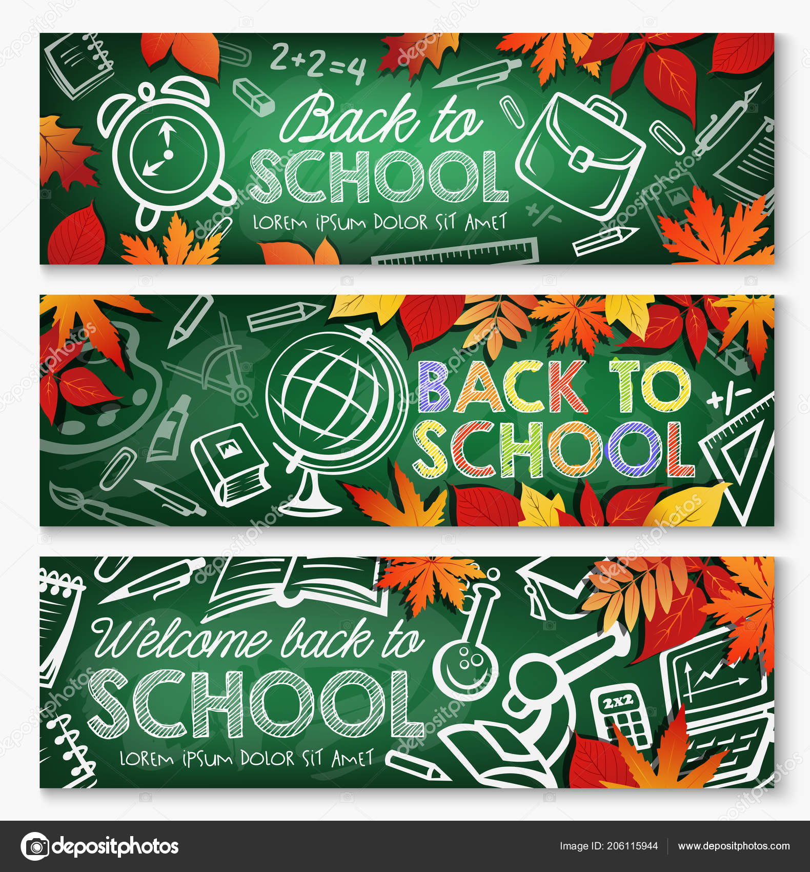 Back to school chalkboard banner, education design Stock Vector by ...
