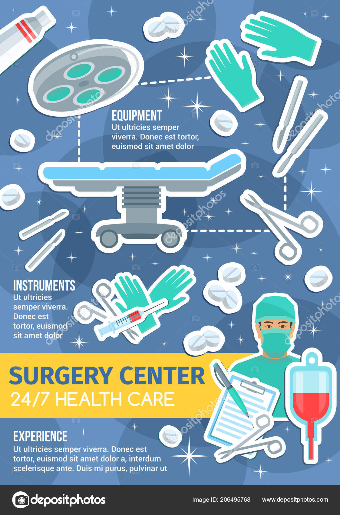 Vector poster of surgery medicine items Stock Vector Image by ...