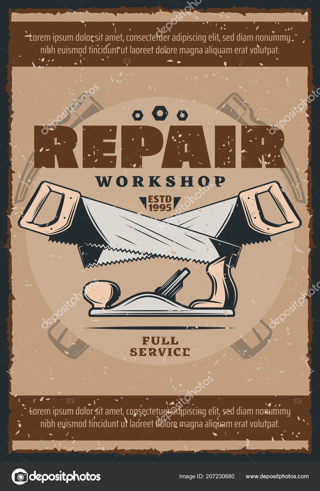 Work tools and house repair equipment retro poster Stock Vector Image ...