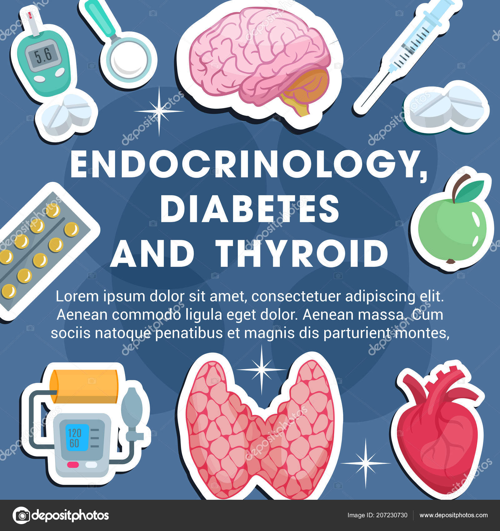 Endocrinology medicine poster with medical icon Stock Vector by ...