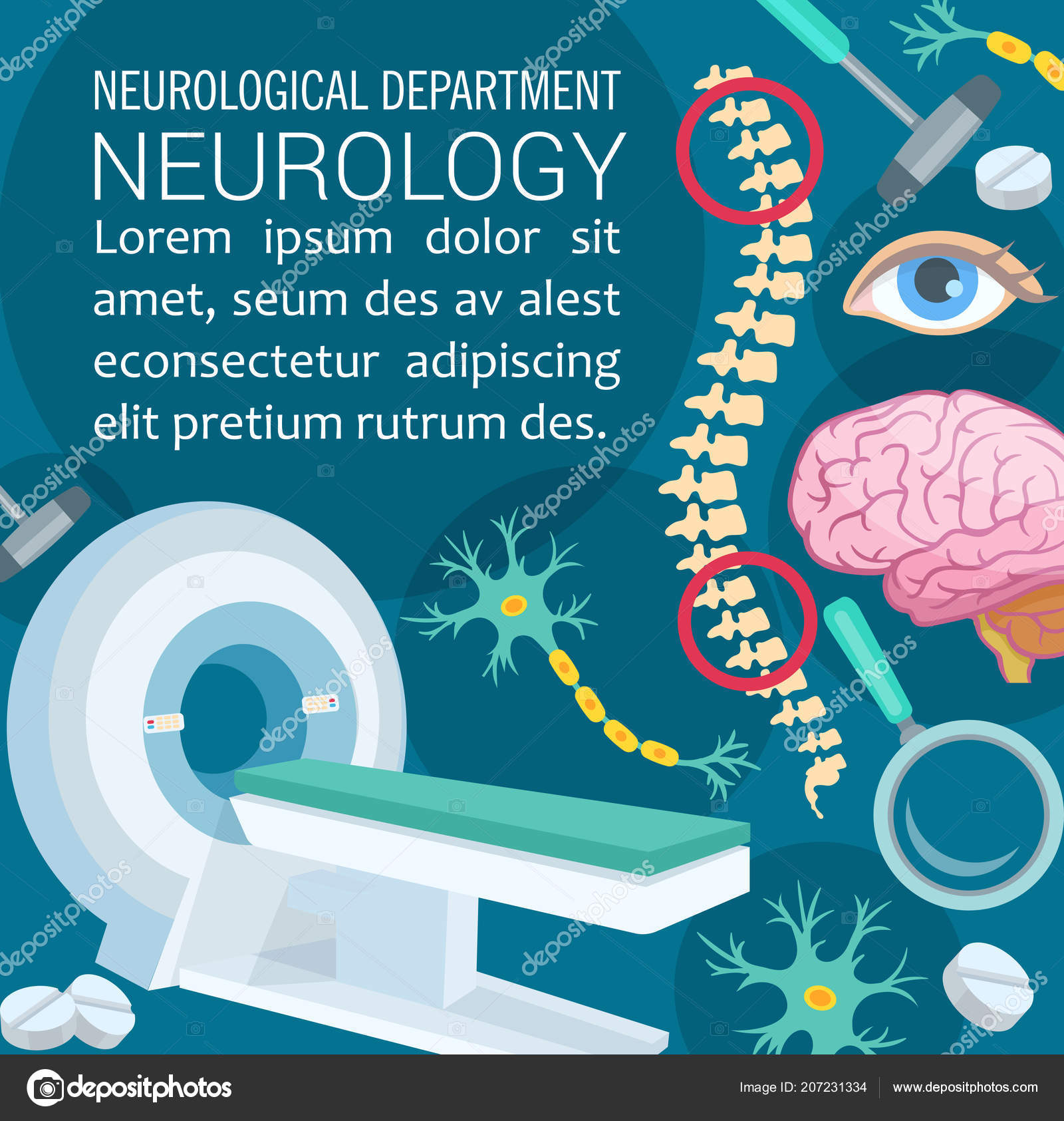 Neurology disease diagnostic clinic poster design Stock Vector by ...