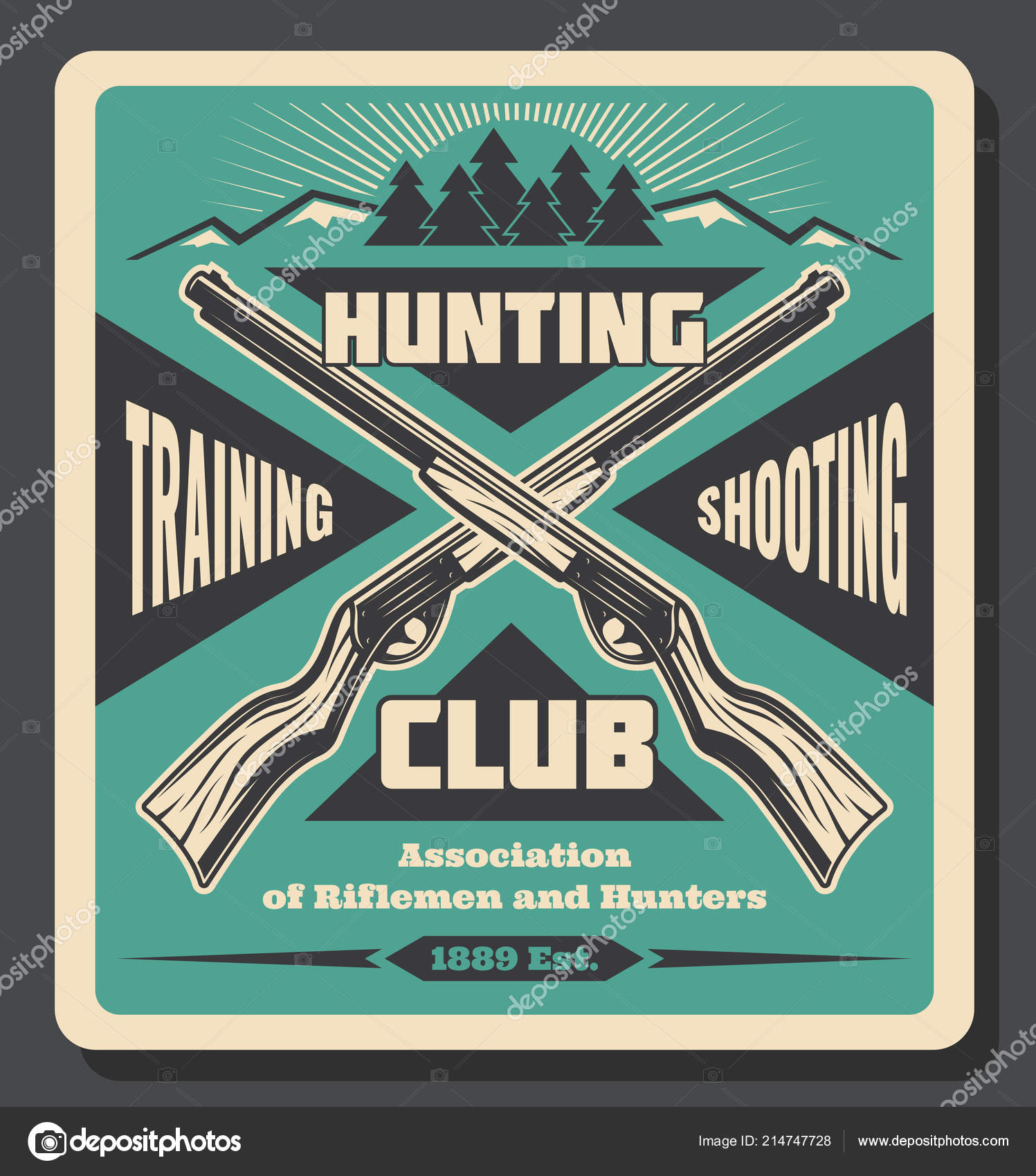 Hunting club shooting training vector poster Stock Vector Image by ...