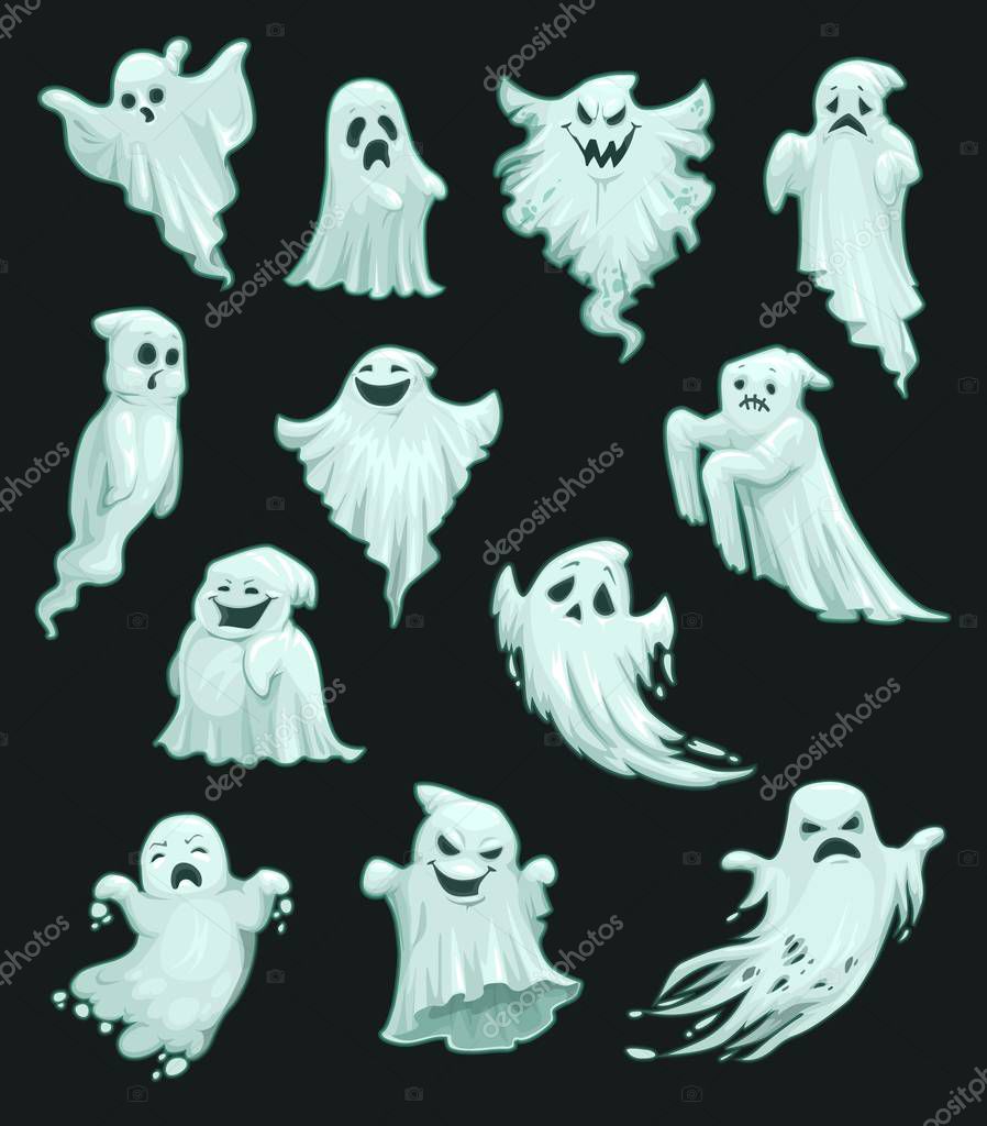 Fantasma Animado En Movimiento Niño De Dibujos Animados Con Un