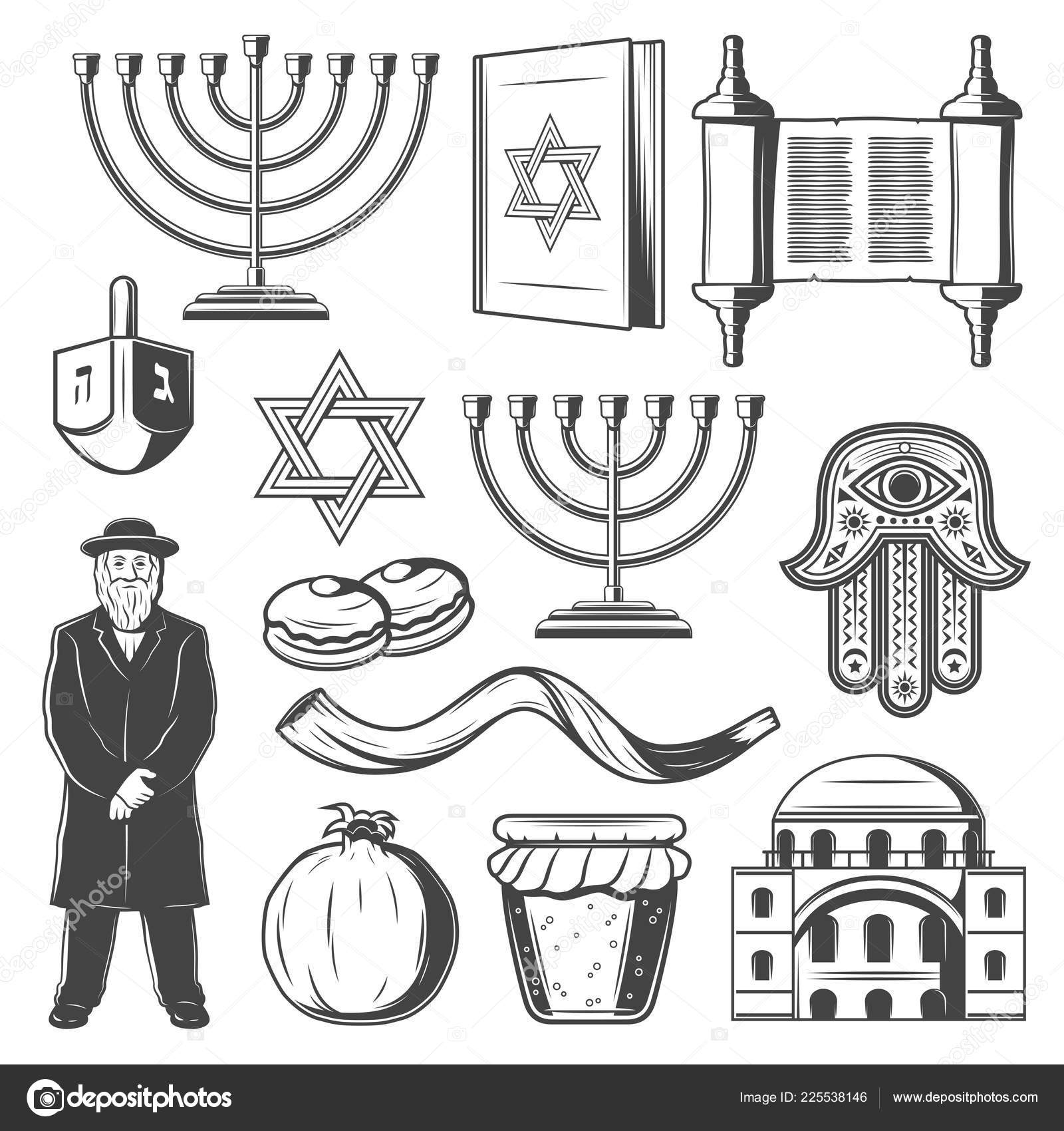 Judiaism vector icons and symbols Stock Vector Image by ©Seamartini ...
