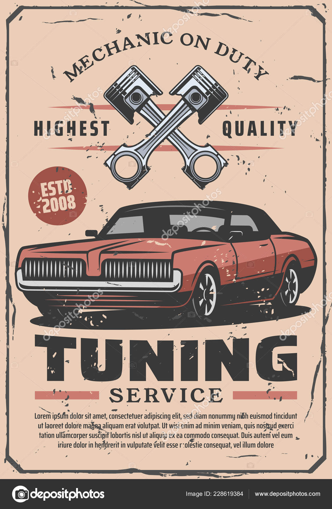 Car diagnostic, tuning services, vector poster Stock Vector Image by ...