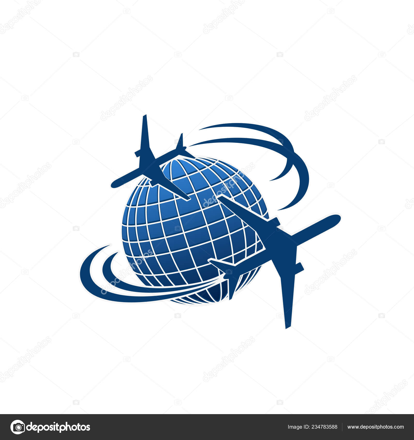 Icono vectorial del avión jet sobre el mundo Vector de stock #234783588 ...