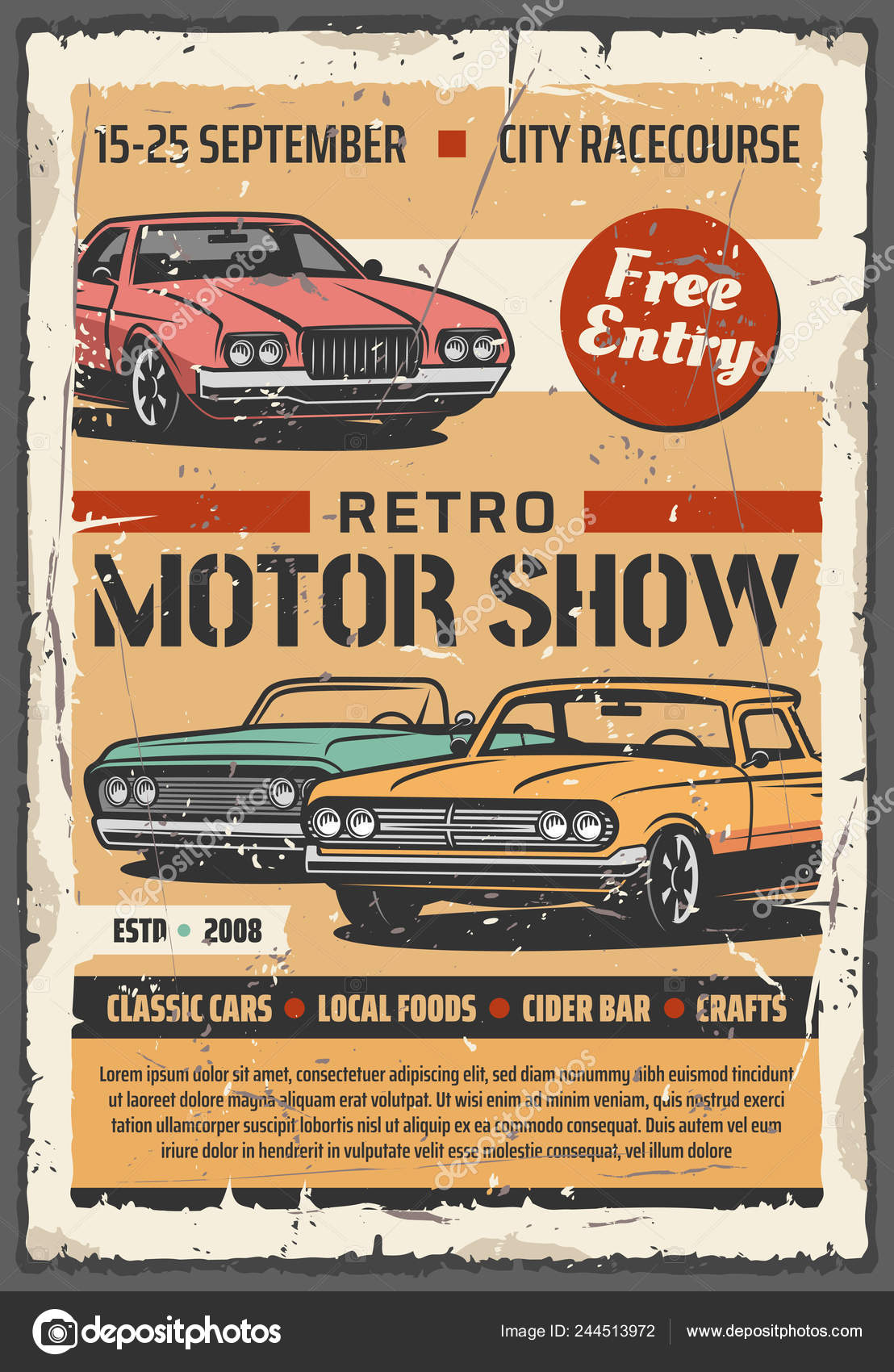 Car Show Flyer Vector