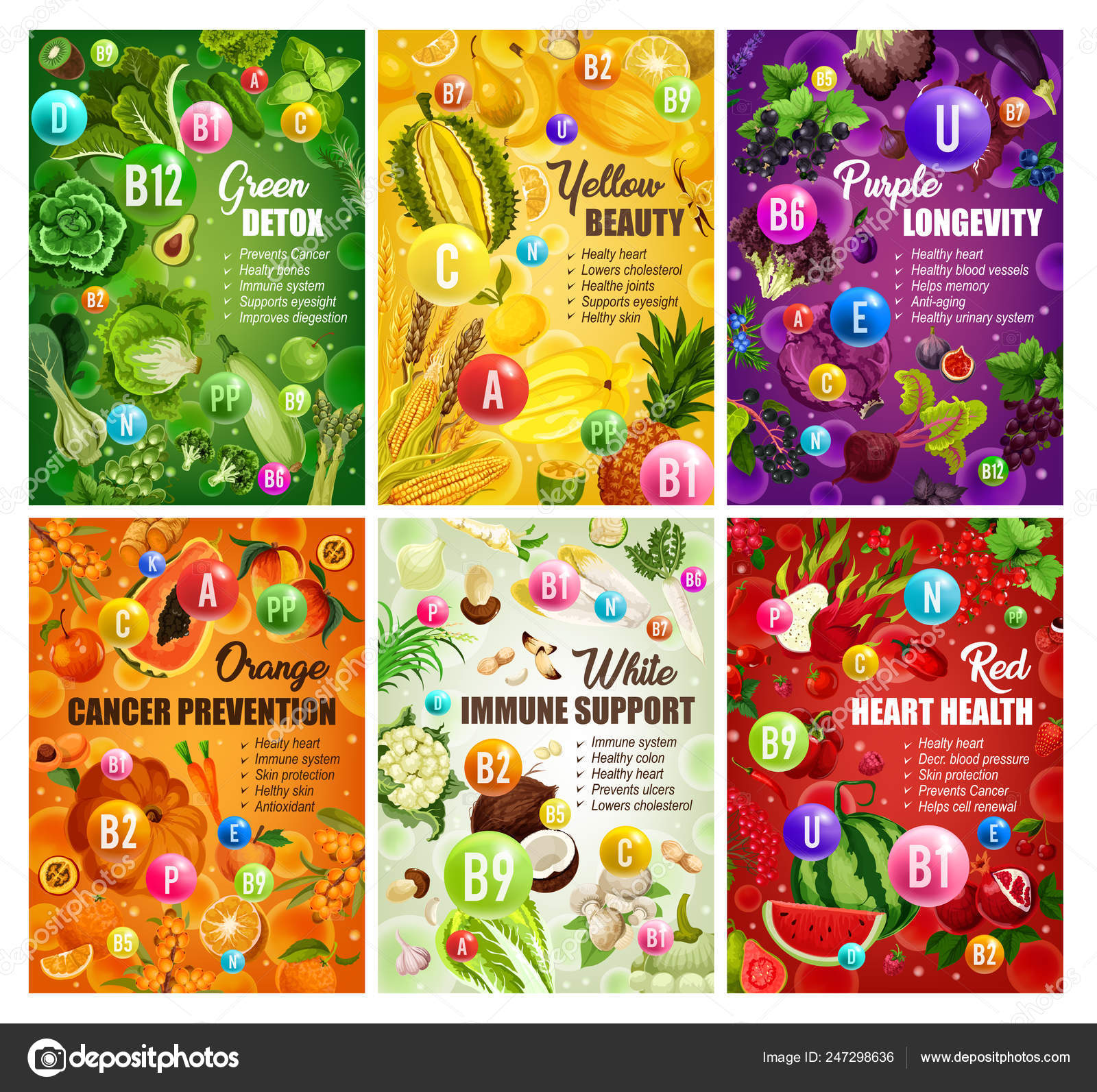 Color diet brochure healthy food nutrition Stock Vector Image by ...