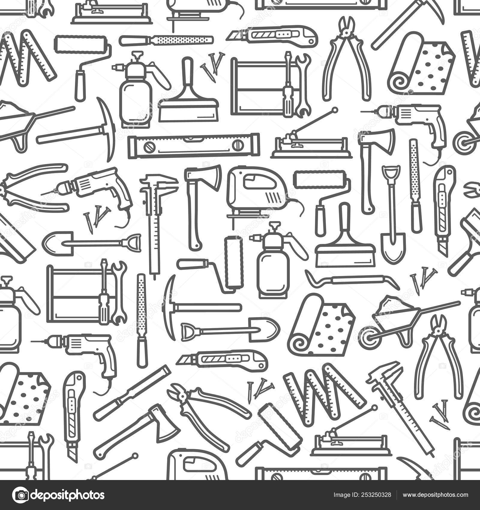 Repair and DIY construction work tools pattern Stock Vector by ...