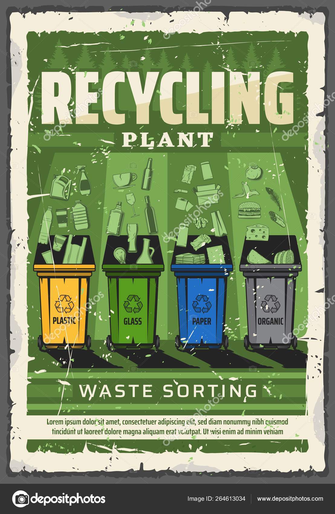 Wastes sorting and recycling, ecology conservation Stock Vector Image ...