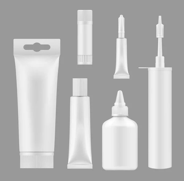 Glue package mockups with tube, bottle and stick Stock Vector Image by ...