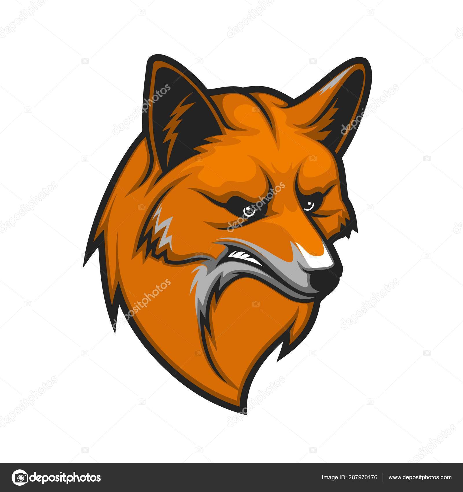 Muzzle of red fox animal, sport team mascot logo Stock Vector by ...