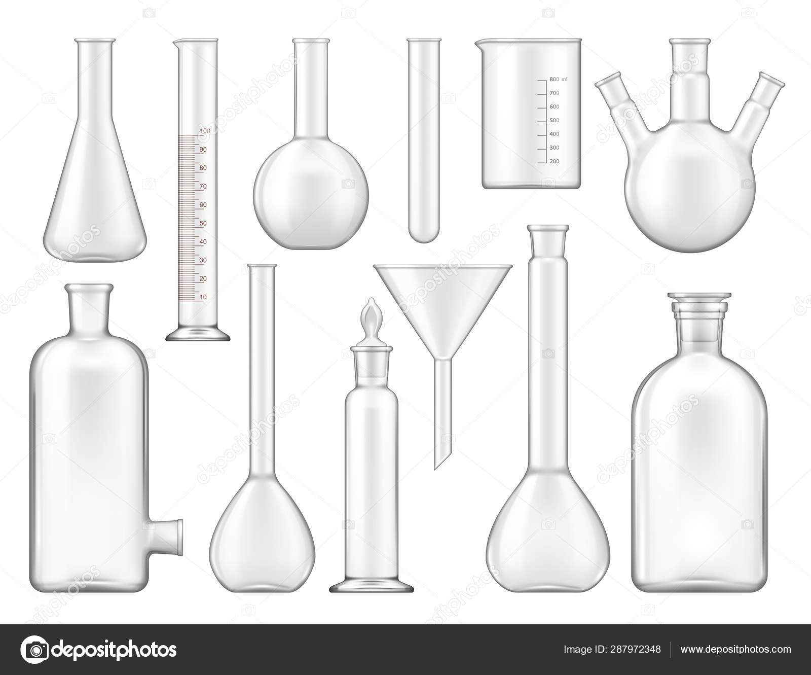 Beakers, test tubes and chemical flasks isolated Stock Vector Image by ...