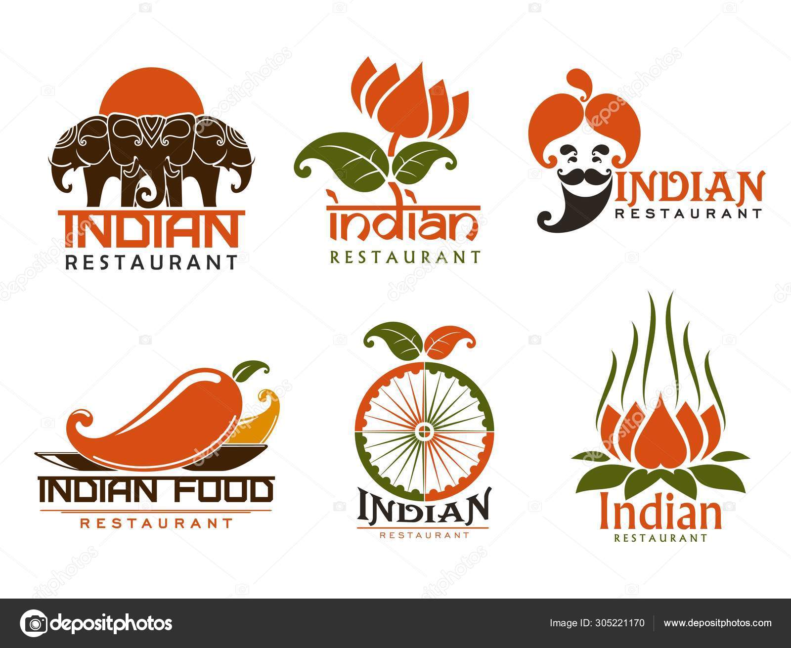 Indian cuisine vector icons and symbols Stock Vector by ©Seamartini ...