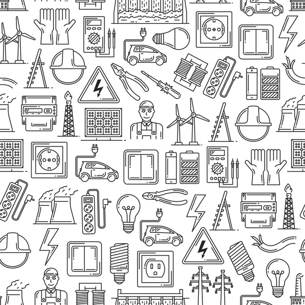 Electricity power and energy sources vector icons Stock Vector by ...