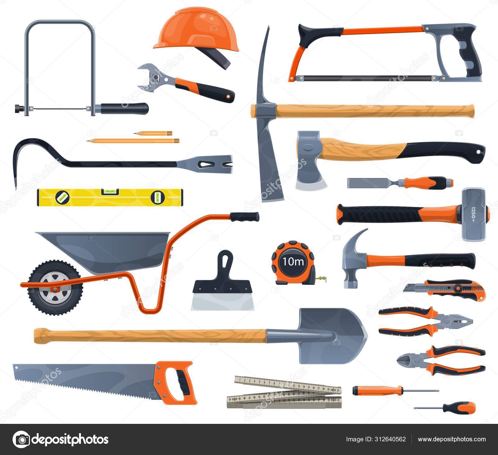 Construction and carpentry work tools Stock Vector Image by ©Seamartini ...
