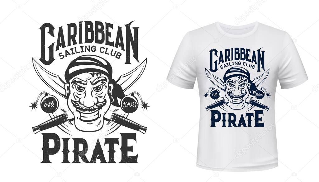 Camiseta de corsario pirata estampado maqueta, corsario filibustero o ...