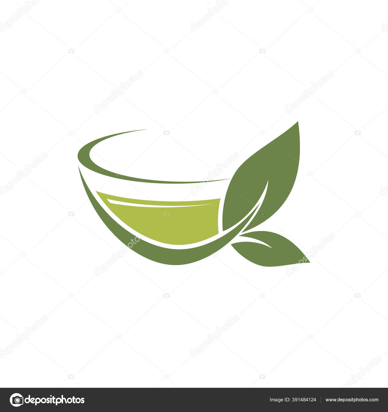 Hot Ceylon Chinese Green Tea Cup Isolated Logo Vector Herbal Stock ...
