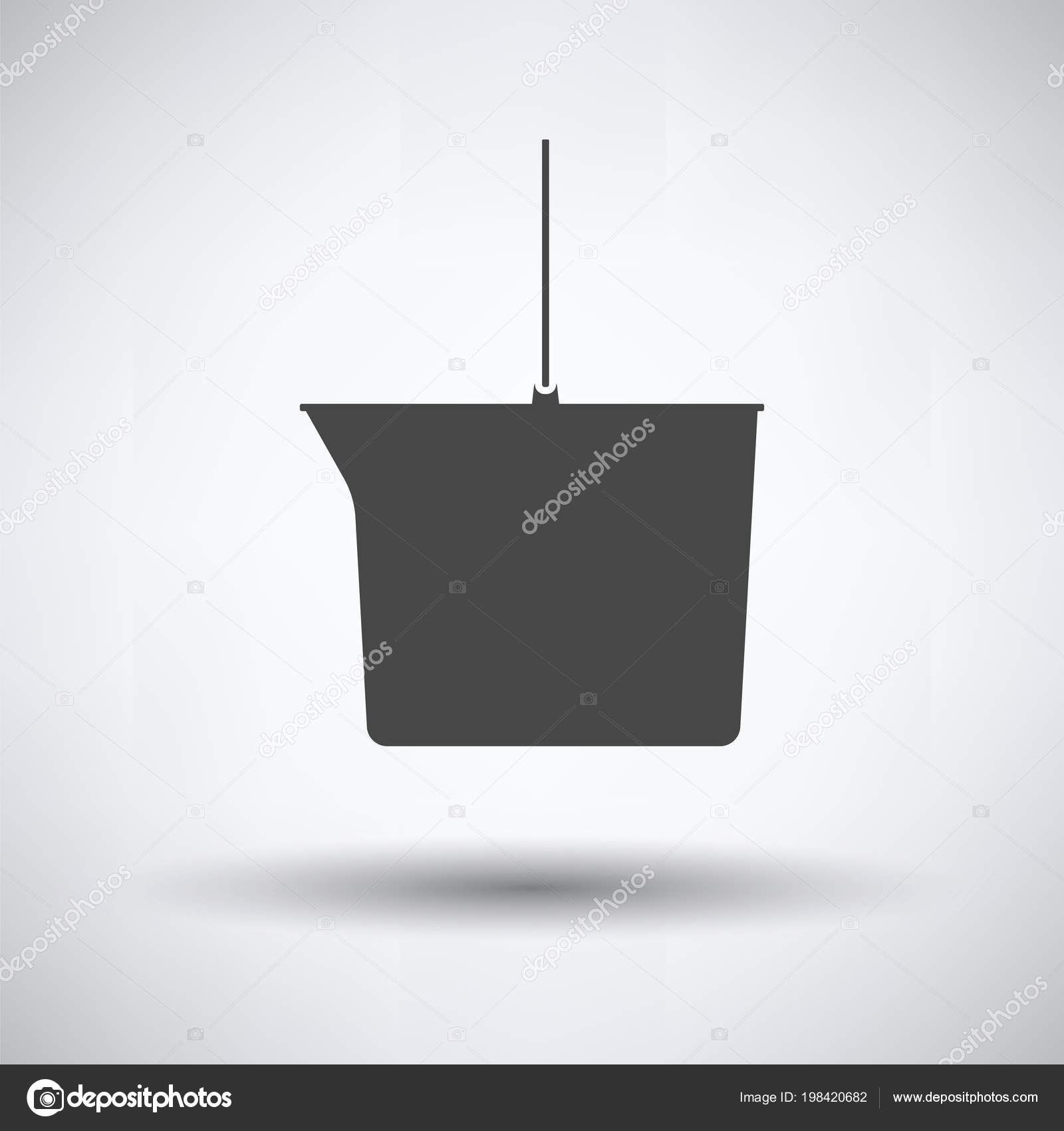 Icon Bucket Gray Background Shadow Vector Illustration Stock Vector ...