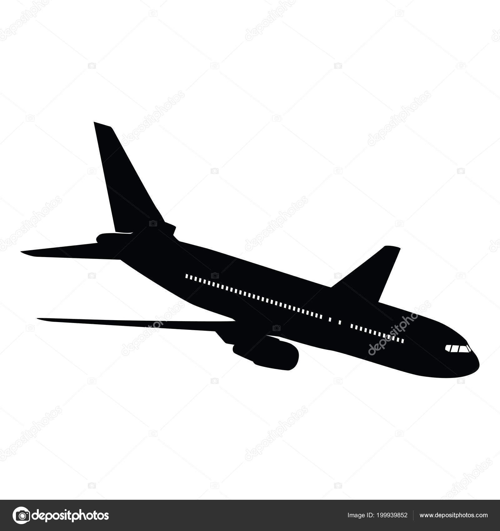 Boeing 707 Aircraft Black And White Silhouette