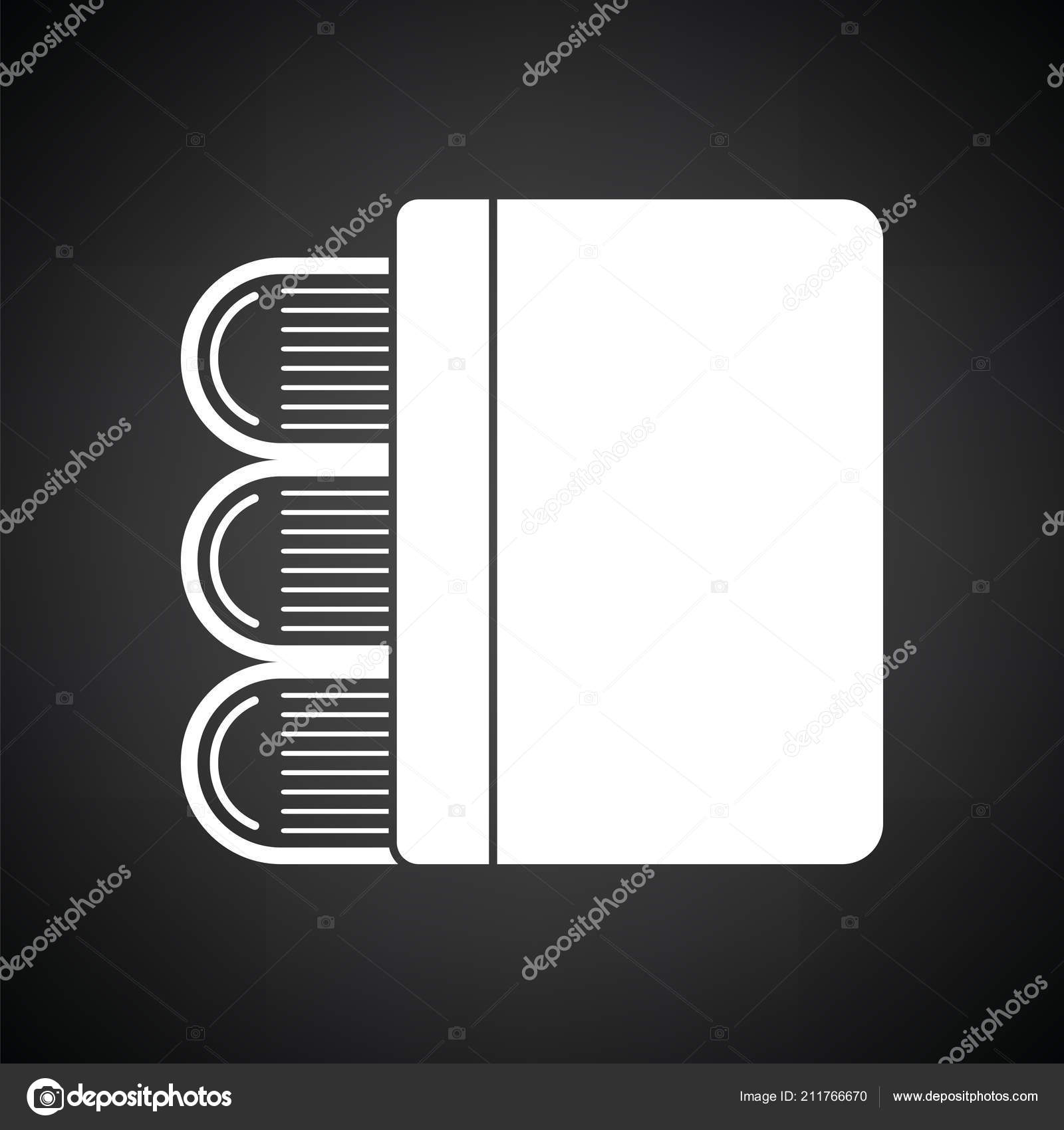 Stack Books Icon Black Background White Vector Illustration Stock ...
