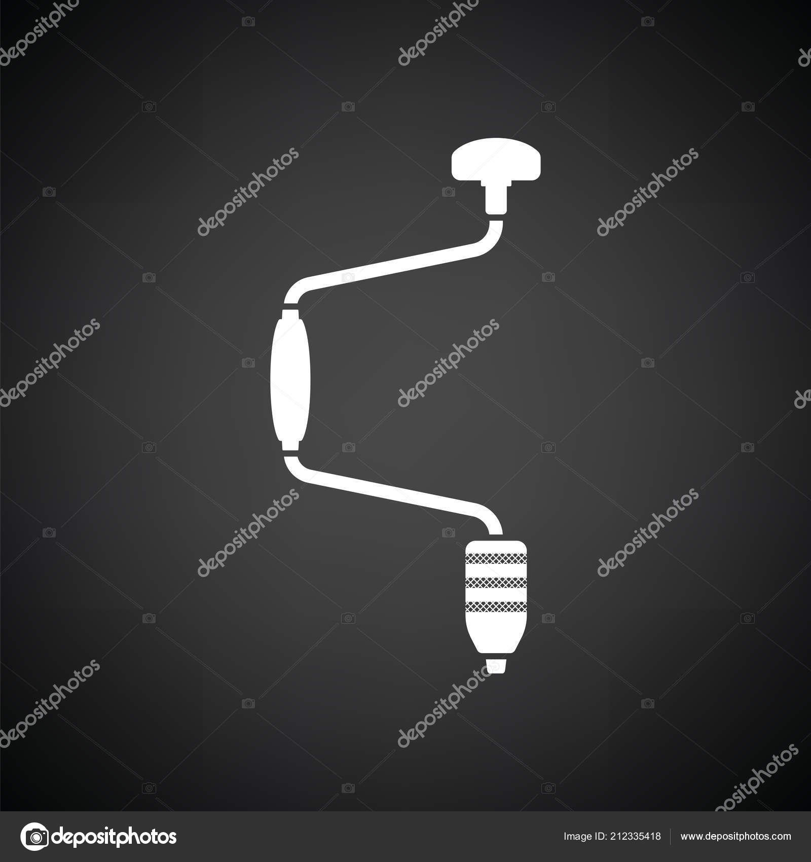Auger Icon Black Background White Vector Illustration Stock Vector by ...