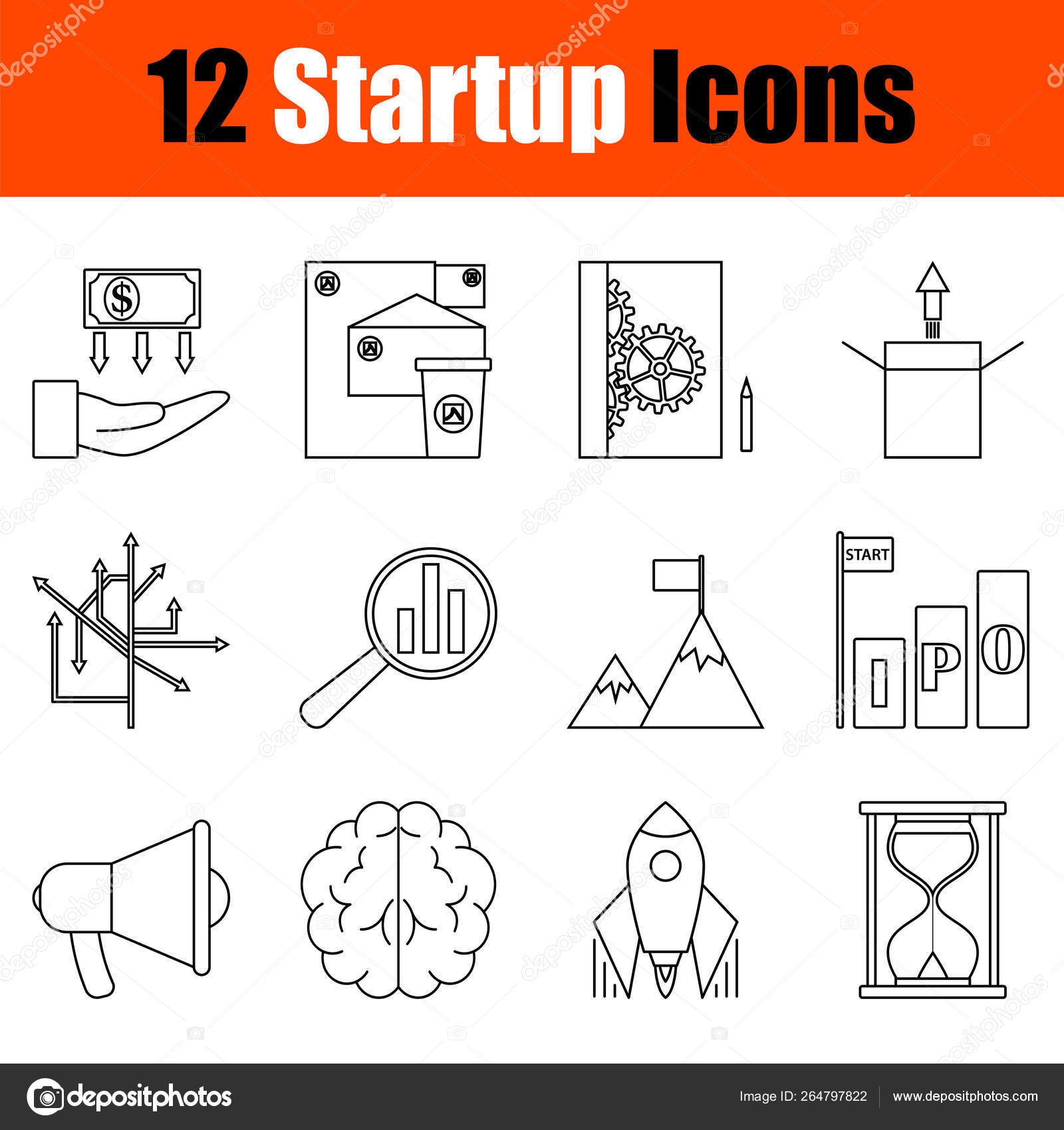 Startup Icon Set Stock Vector by ©angelp #264797822
