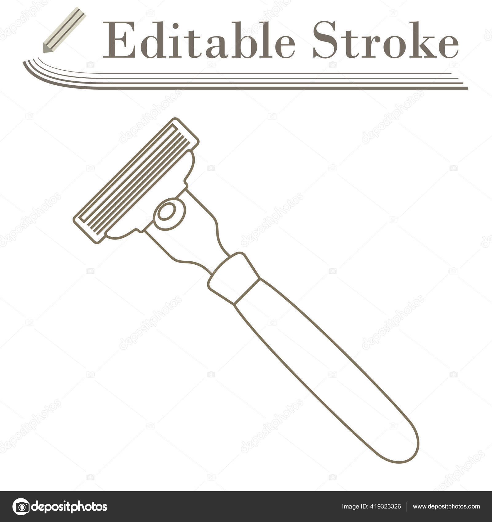 Safety Razor Icon Editable Stroke Simple Design Vector Illustration ...