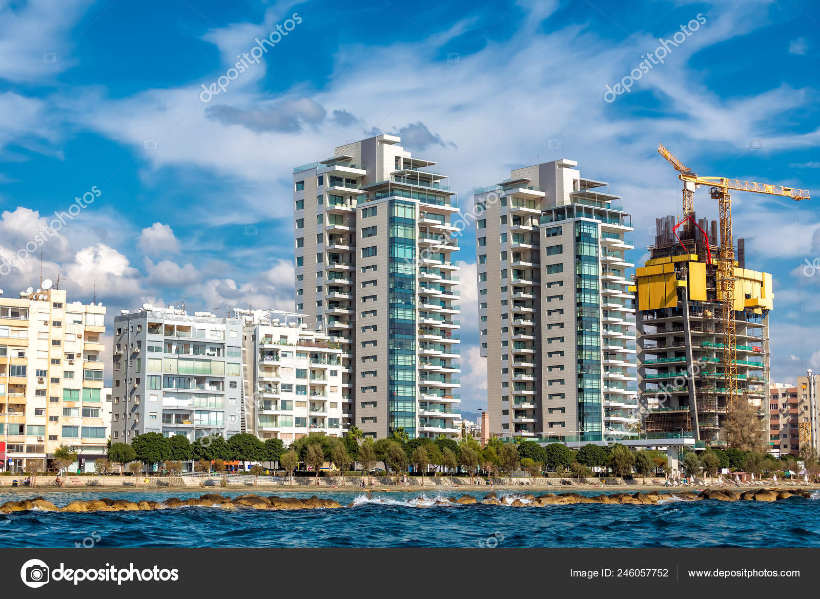 Limassol Sea Front High Rise Residential Buildings Cyprus – Stock ...