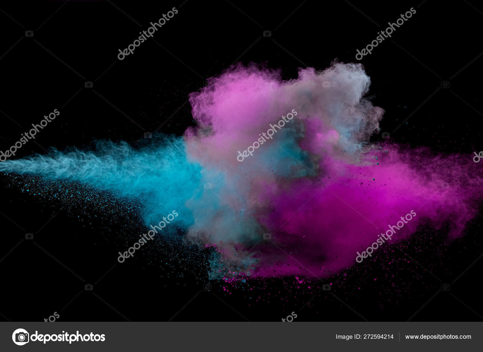 Colored powder collision on black background. Stock Photo by ©Kesu01 ...