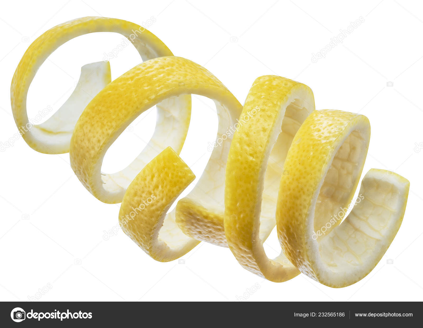 Lemon Peel Lemon Twist White Background File Contains Clipping Path ...