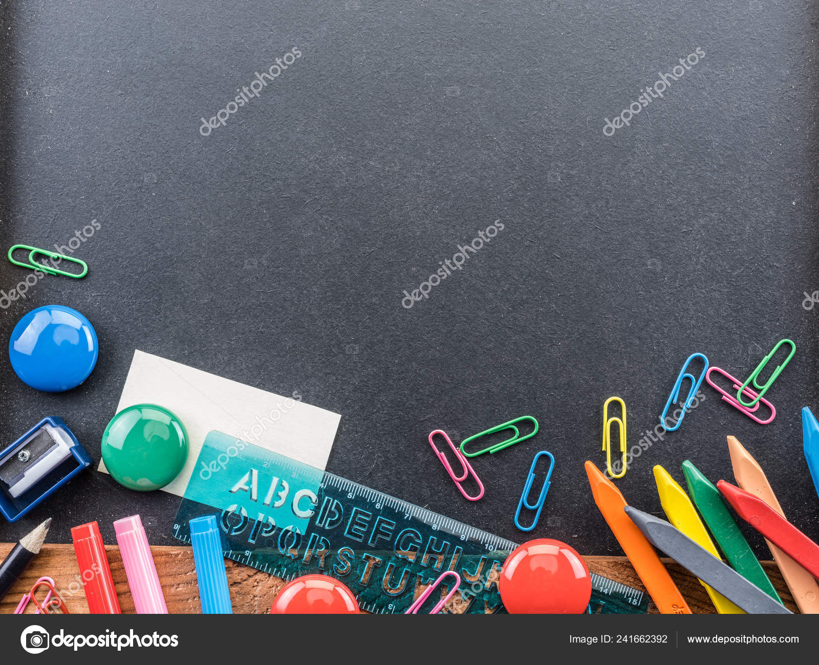 Blackboard Different School Things Close — Stock Photo © Valentyn ...