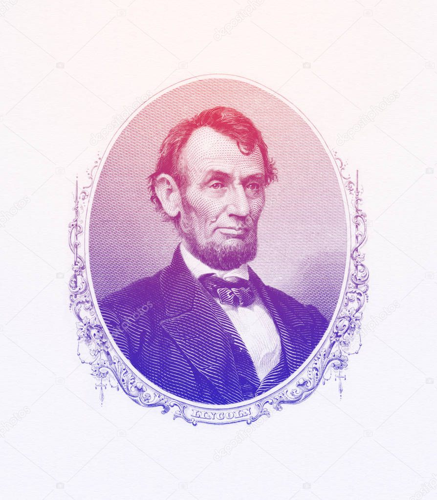 Abraham Lincoln (1809-1865) ilustración grabada. Fue el decimosexto ...